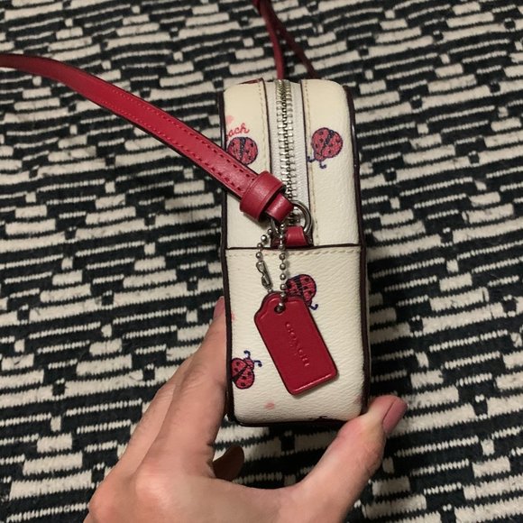 Coach | Bags | Coach Ladybug Mini Camera Bag Cross Body Purse Red And ...